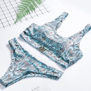 Swim | Sky Blue Python Buckle Bikinis | Poshmark